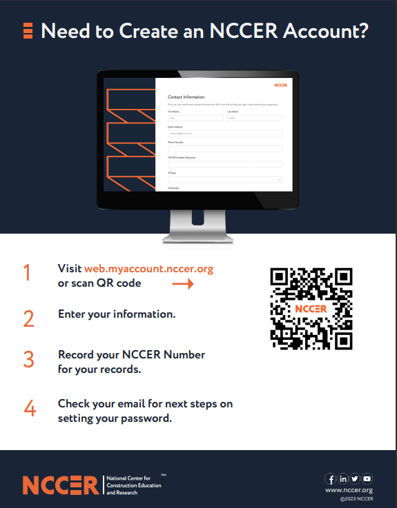 How to create an NCCER account