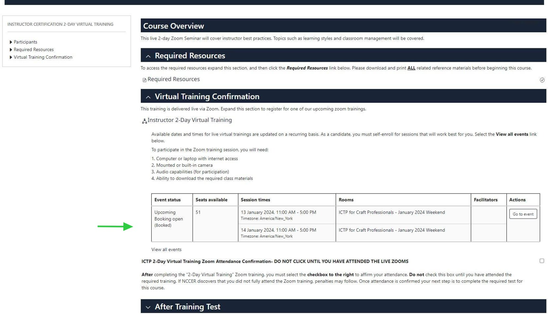 How to Access – Instructor Certification Training Program