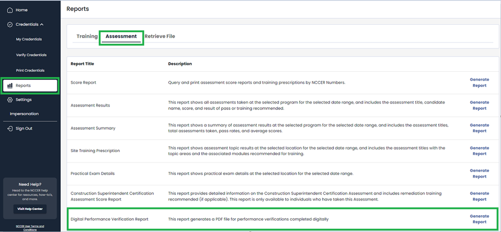 How to generate a Digital Performance Verification Report PDF